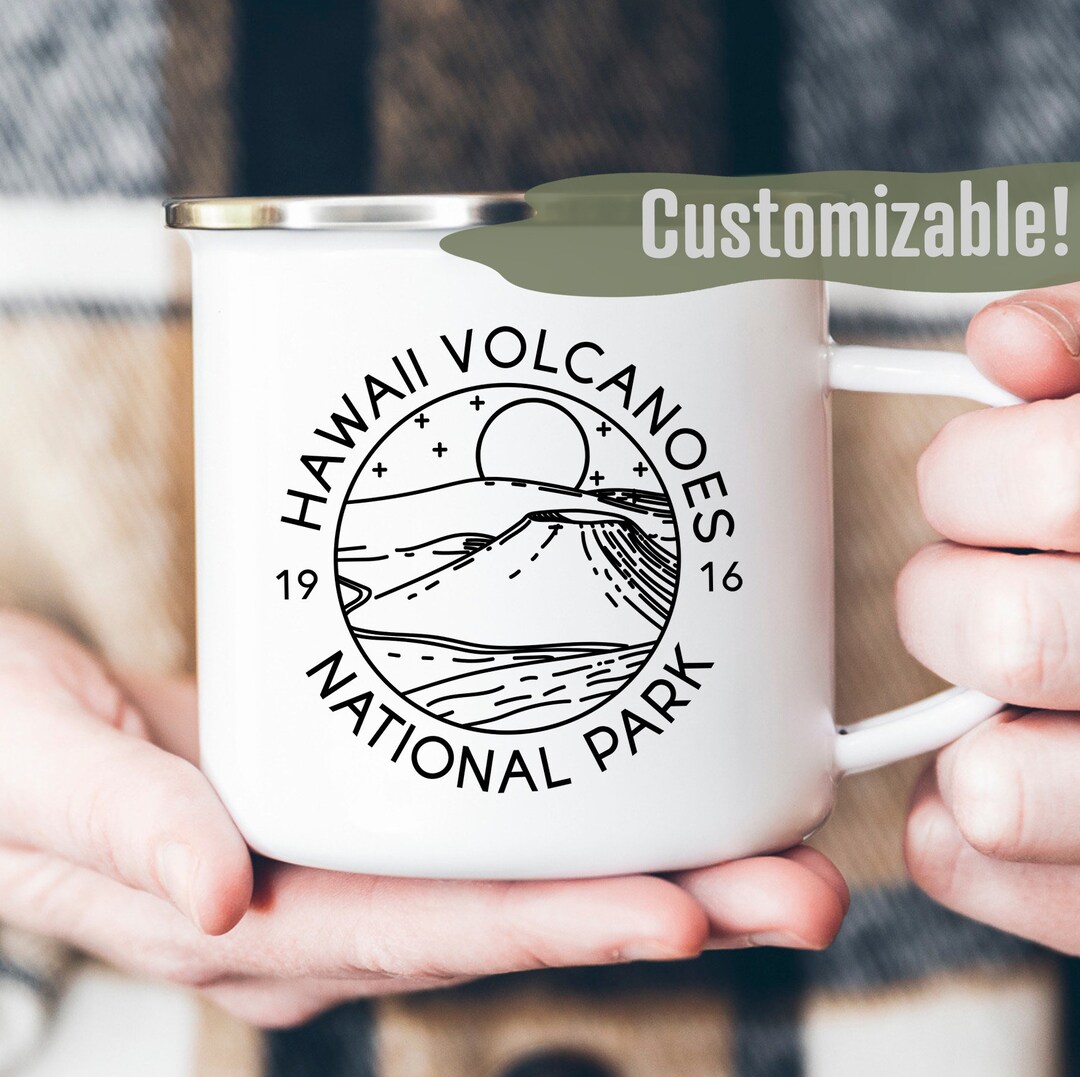 Personalized Hawaii Volcanoes Mug, National Park Mug, Camp Mug ...