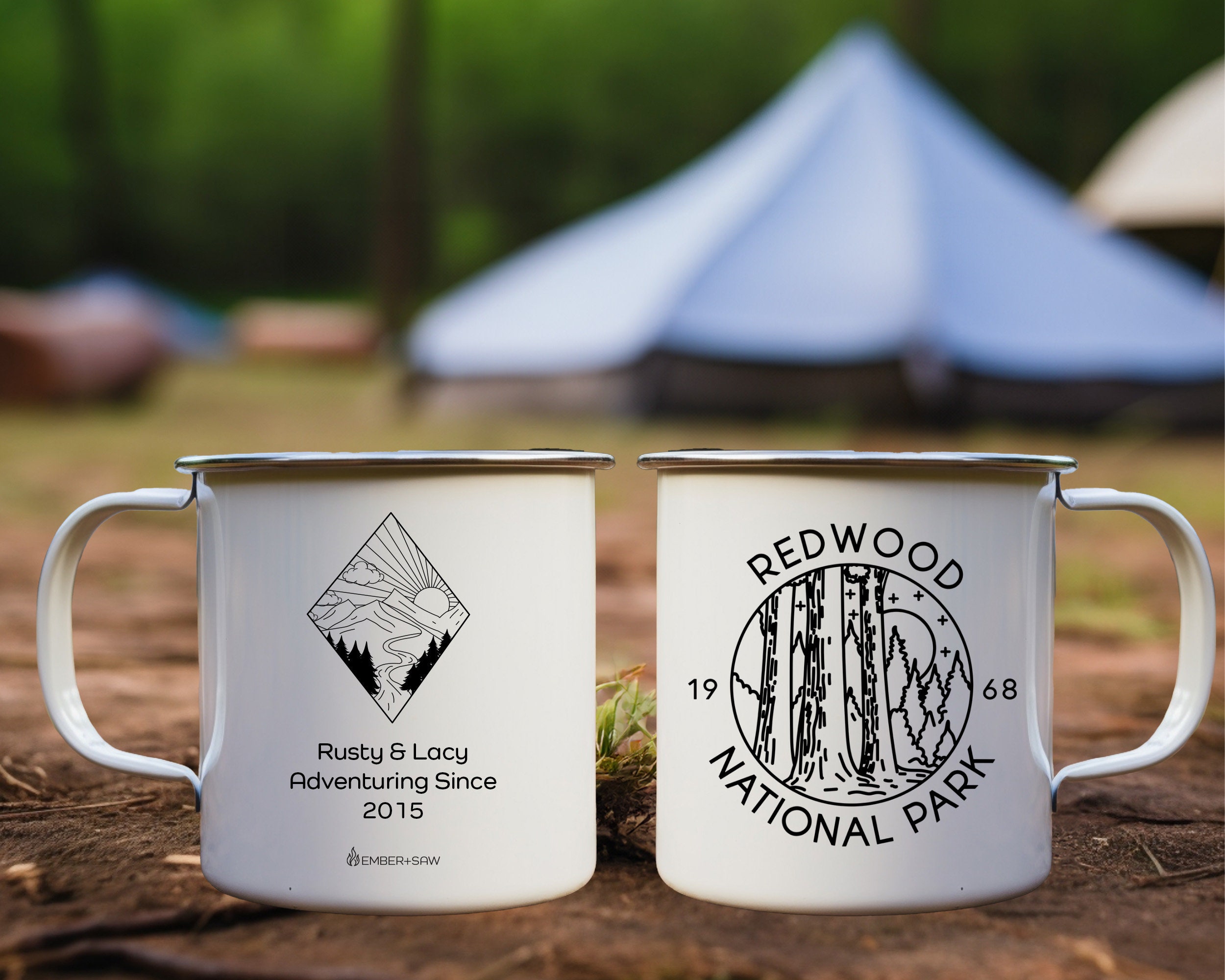 Personalized Redwood Mug, National Park Camp Mug, Camp Mug Personalized ...