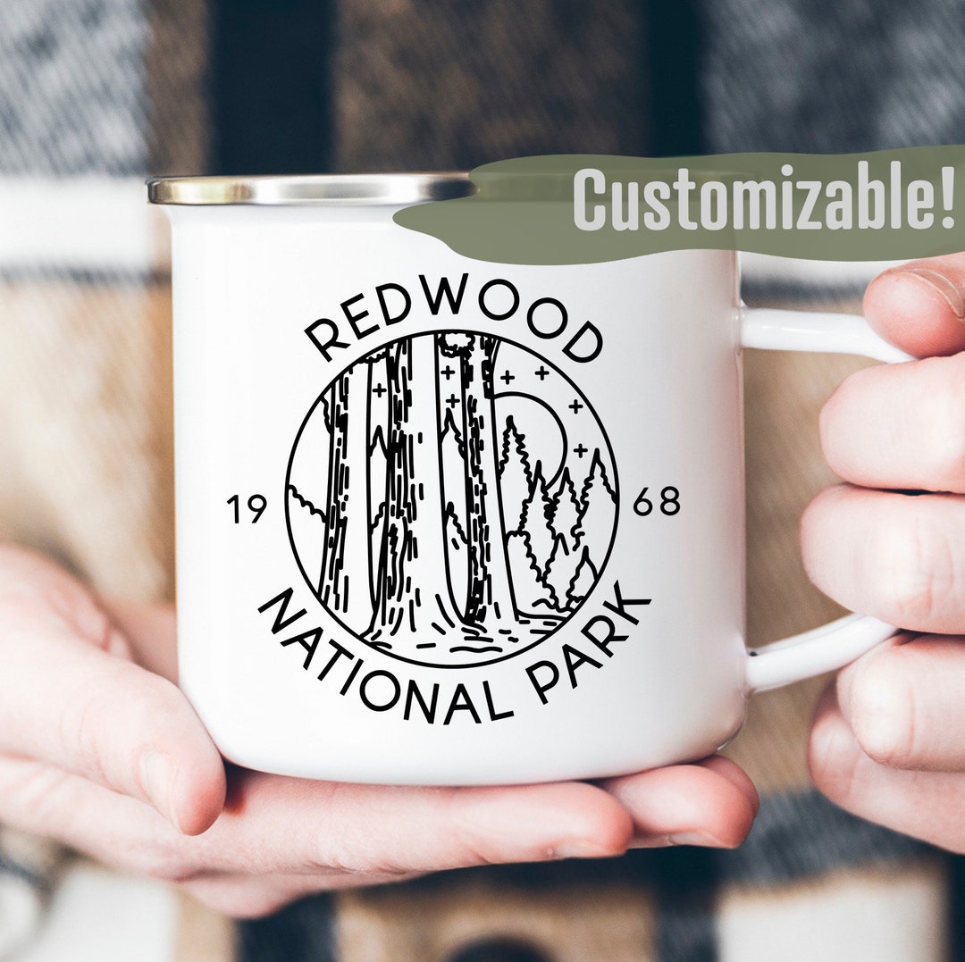 Personalized Redwood Mug, National Park Camp Mug, Camp Mug Personalized ...
