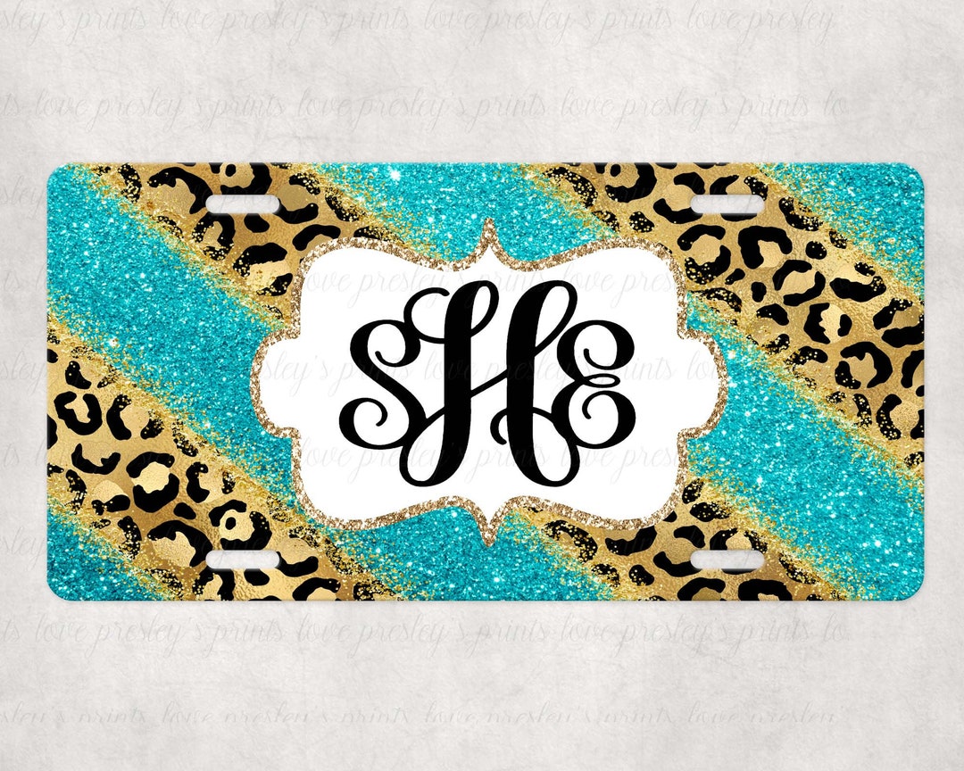 Monogram Leopard License Plate Design, Sublimation License Plate ...