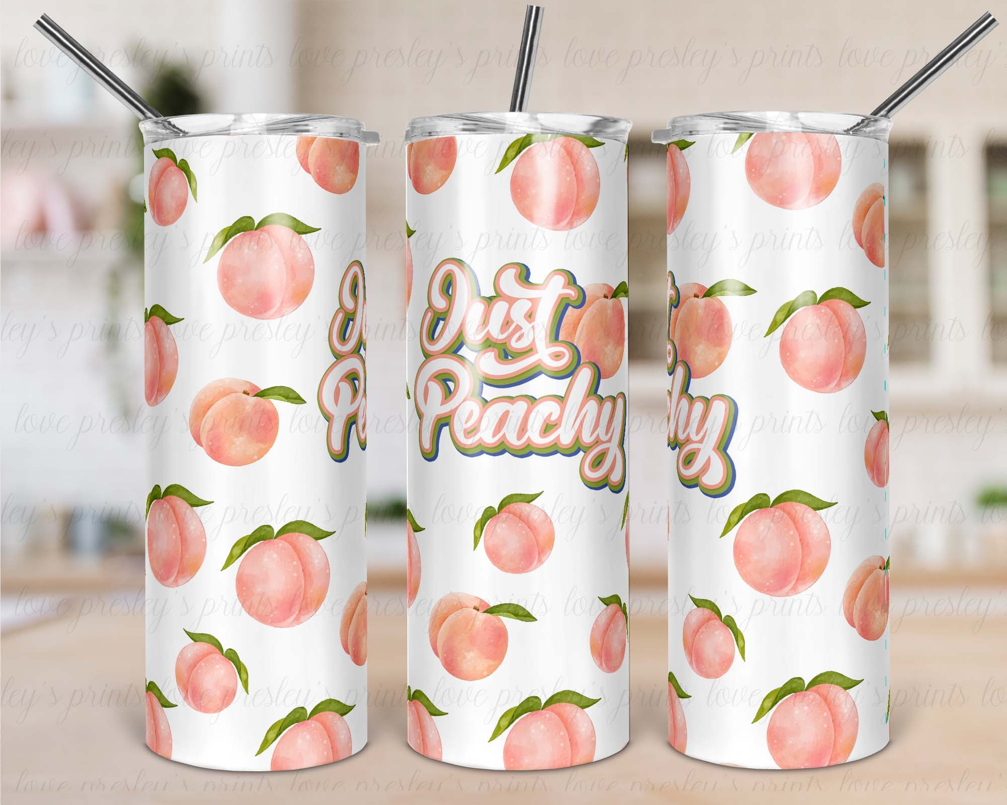Just Peachy Pattern Tumbler Template, Summer Tumbler, Peach Tumbler ...