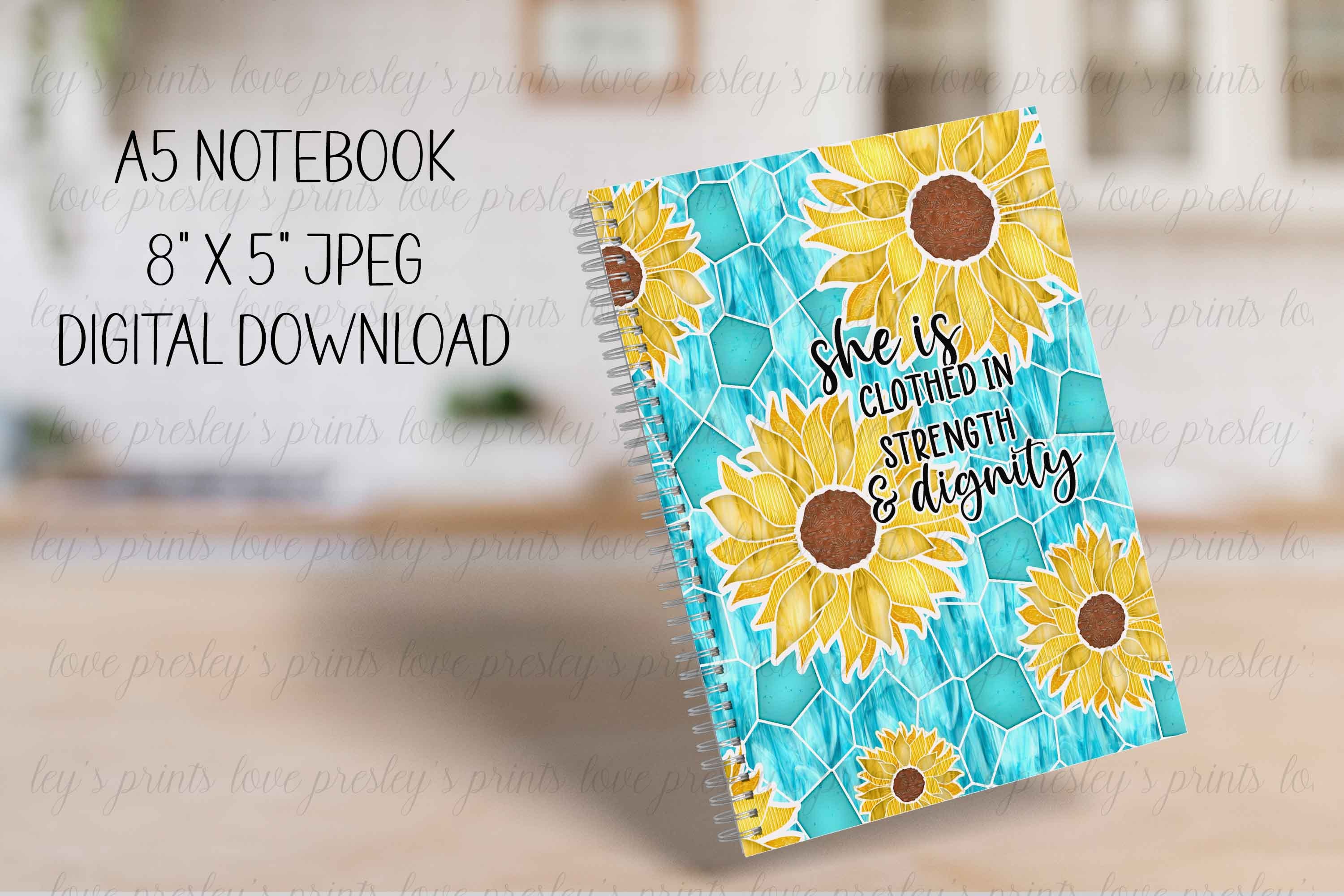 Sunflower Bible Verse Notebook Template Faith Notebook - Etsy