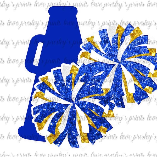 Blue Cheer Pom Poms - Etsy