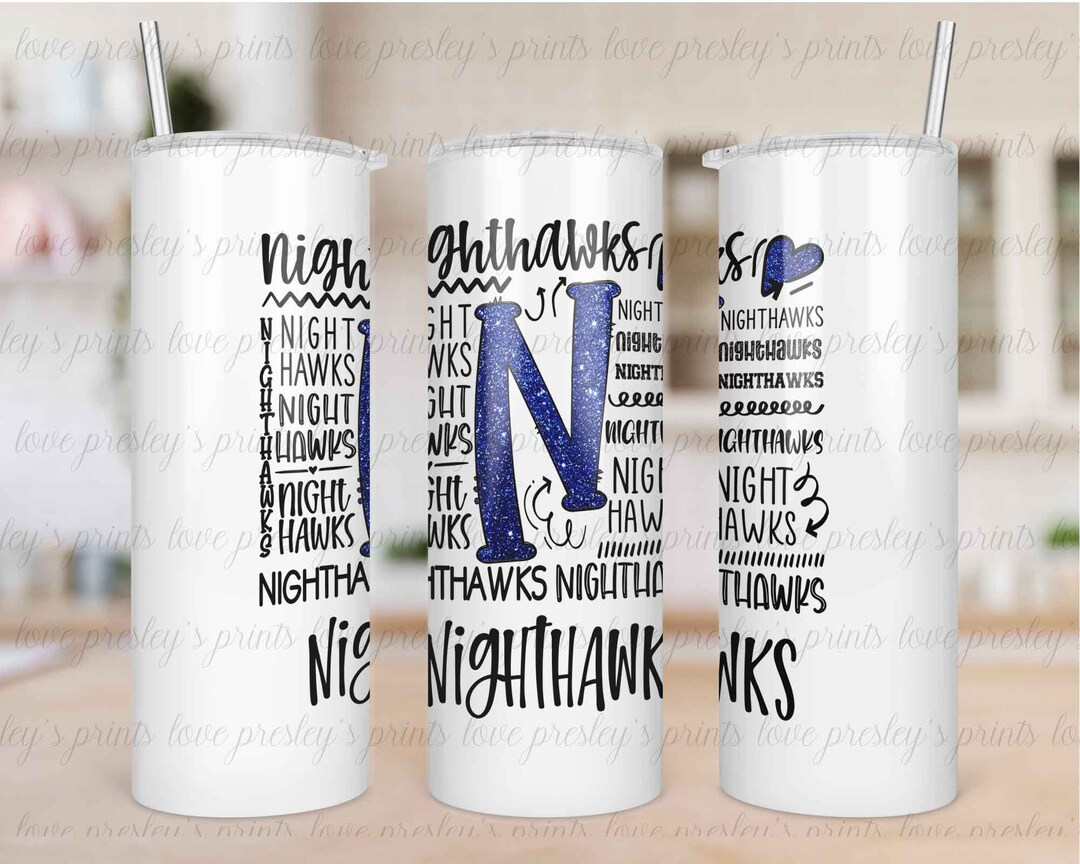Blue Nighthawks School Sport Tumbler Template, Sublimation Tumbler ...