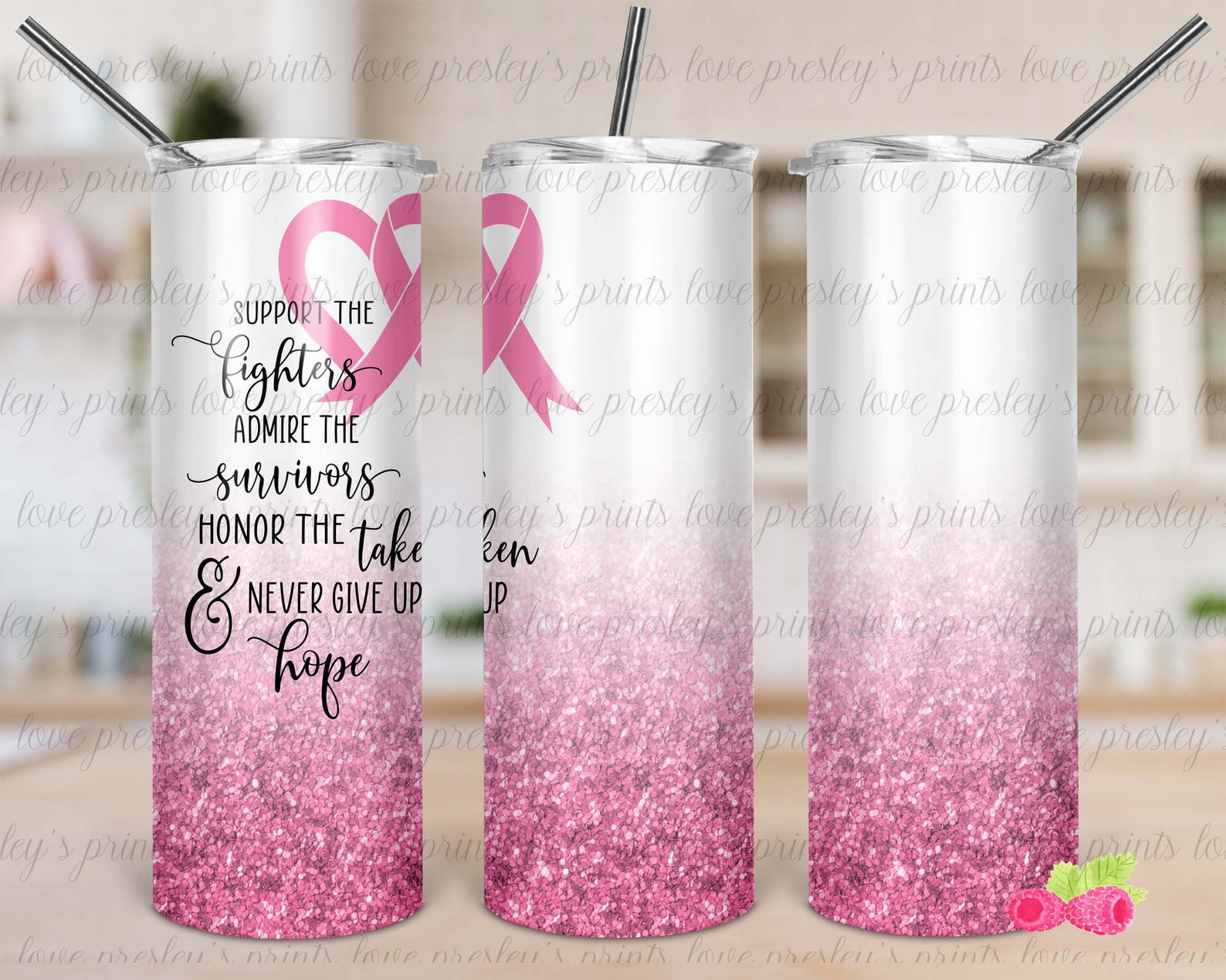 Breast Cancer Awareness Tumbler Template, Pink Ribbon Design ...