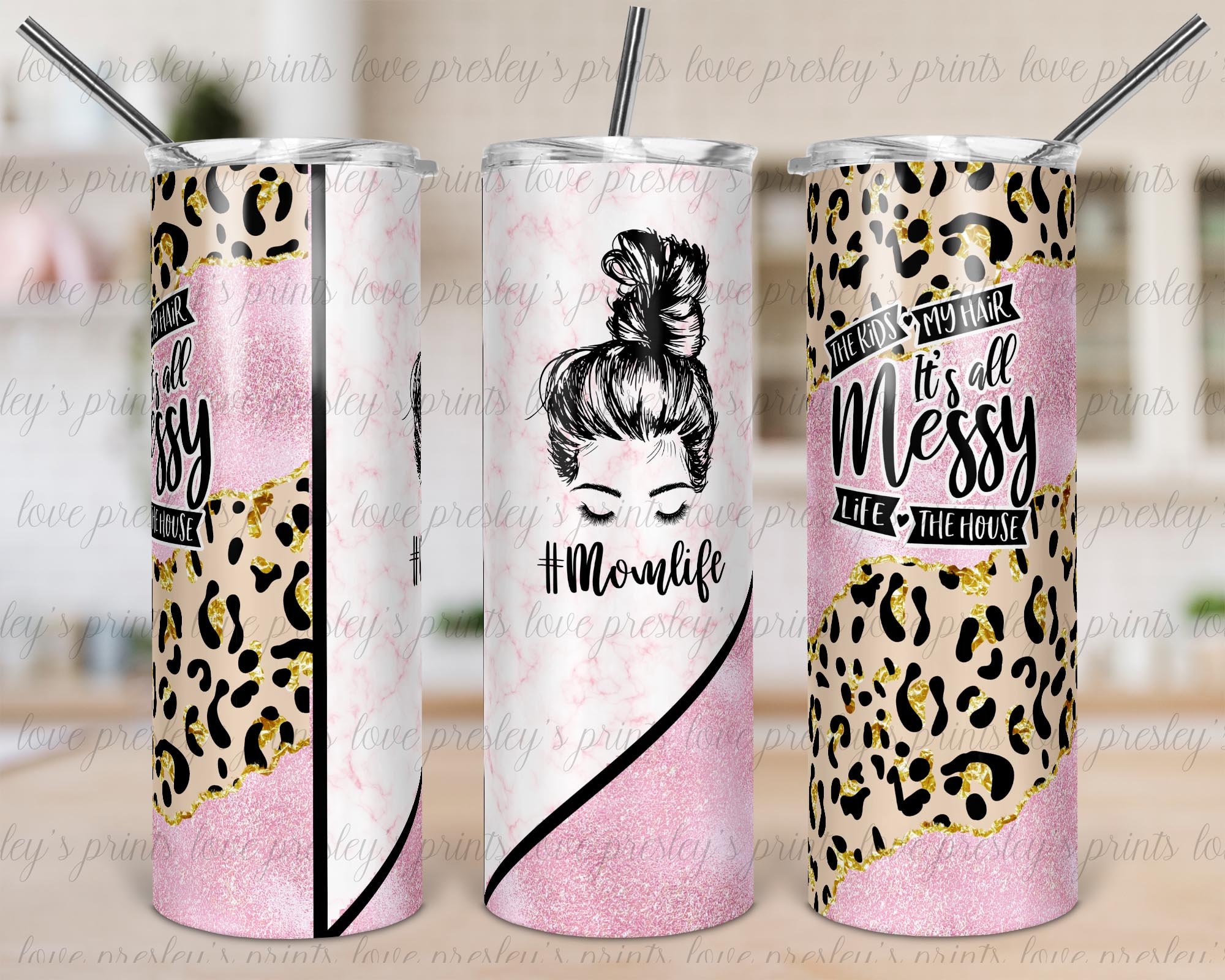 Pink Leopard Mom Life Marble Split Design Download Tumbler - Etsy