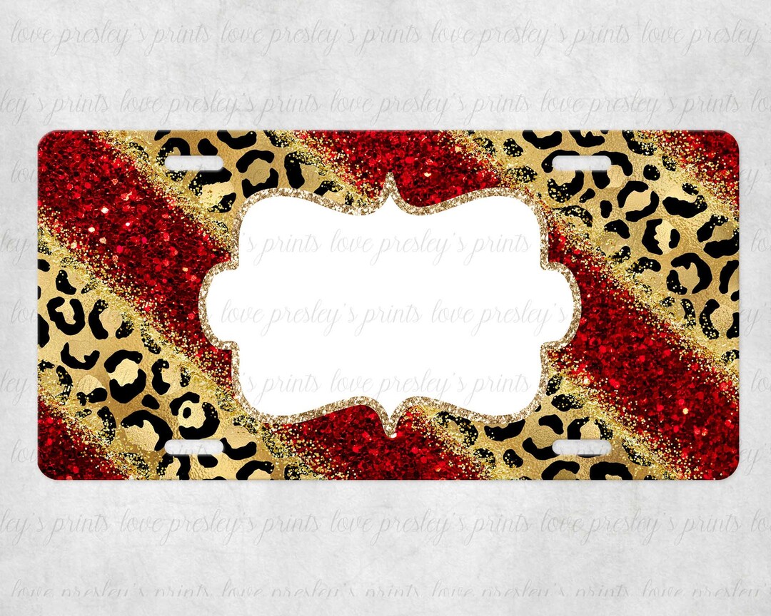 Monogram Leopard License Plate Design, Sublimation License Plate ...