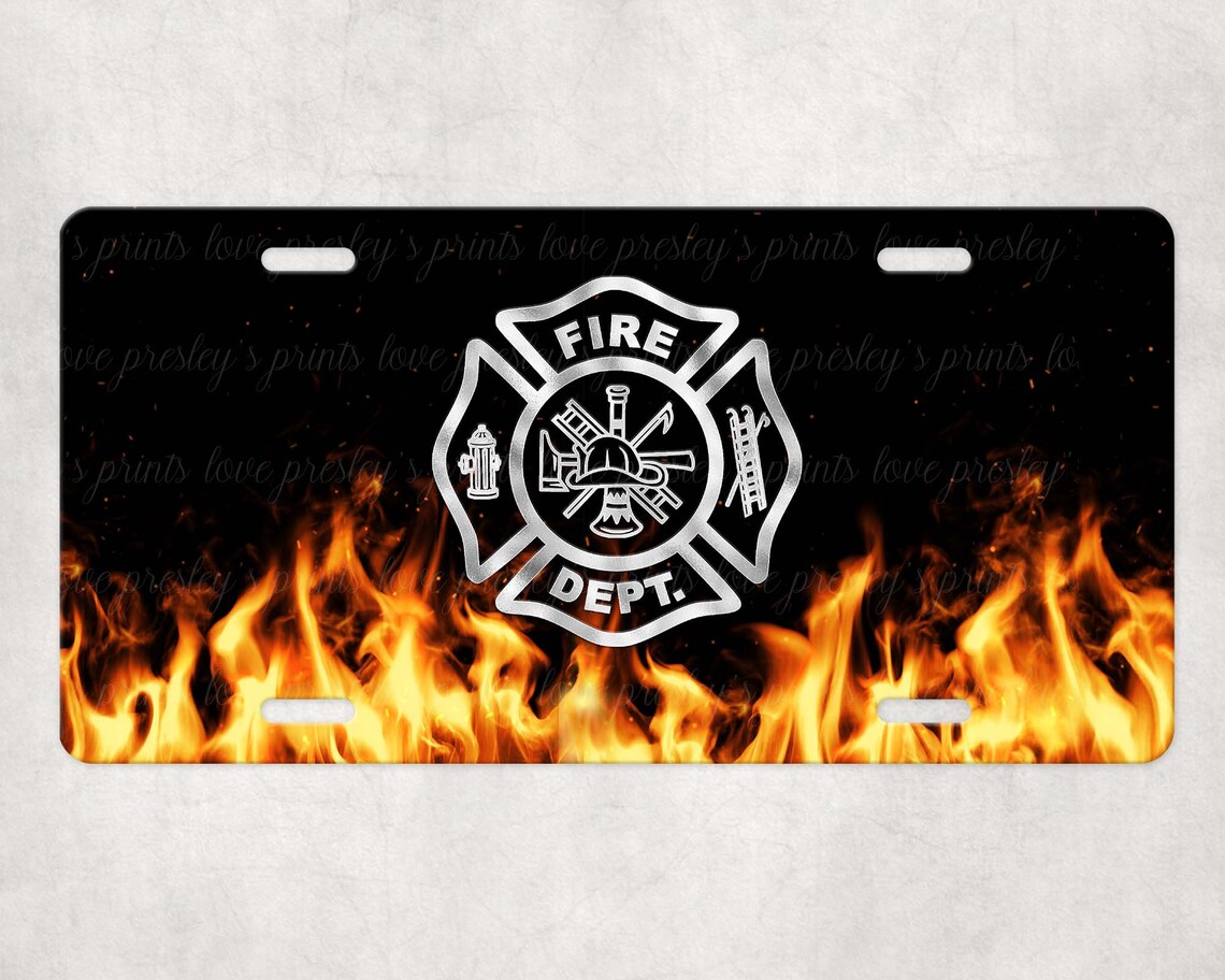 Fireman License Plate Design, Sublimation License Plate, License Plate ...