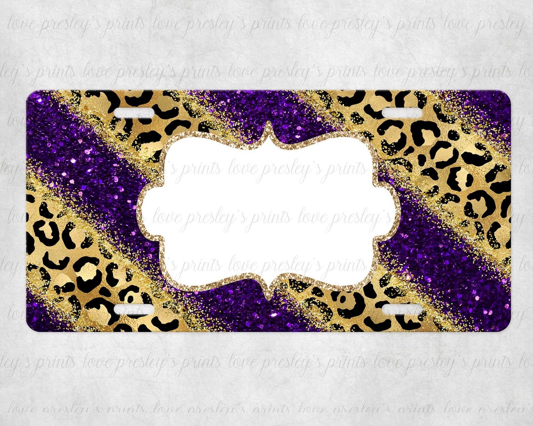 Monogram Leopard License Plate Design, Sublimation License Plate ...