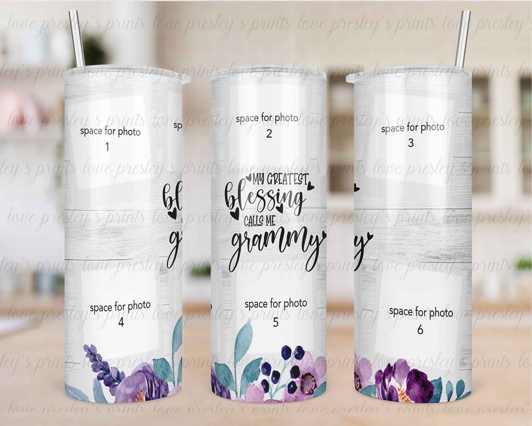 6 Photos Template, Grammy of ONE Photo Tumbler Template, Grammy One ...
