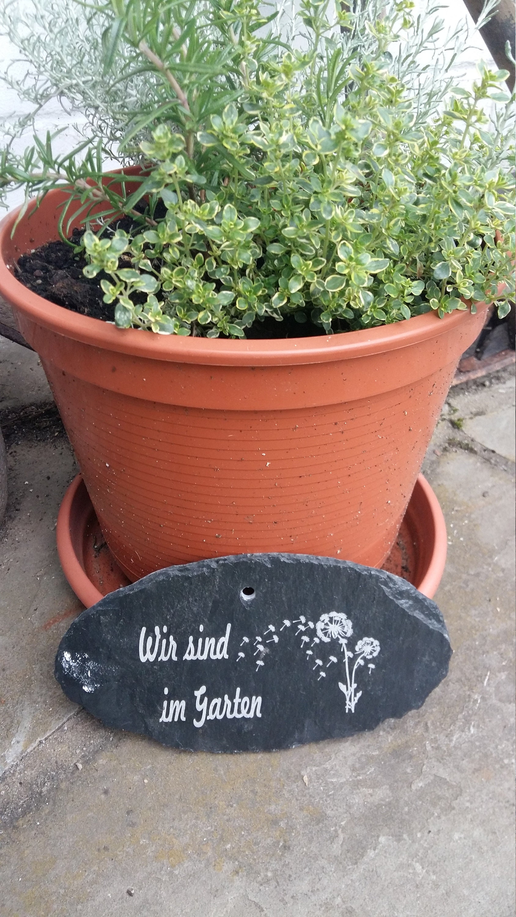 Garden Sign Slate With Engraving Handmade 20 X 10 Cm - Etsy UK