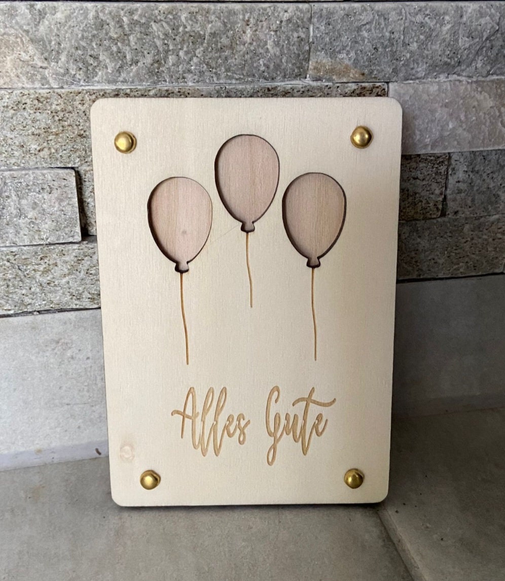 Geldgeschenk Geld Geschenk Karten aus Holz - " Alles Gute " - immer ...
