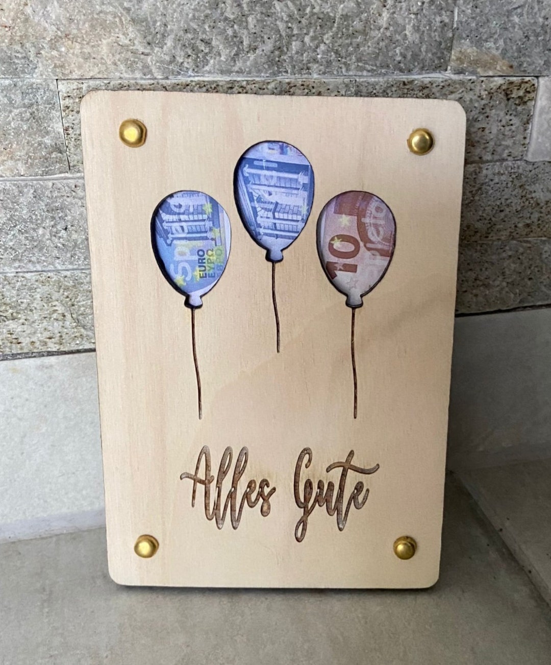 Geldgeschenk Geld Geschenk Karten aus Holz - " Alles Gute " - immer ...