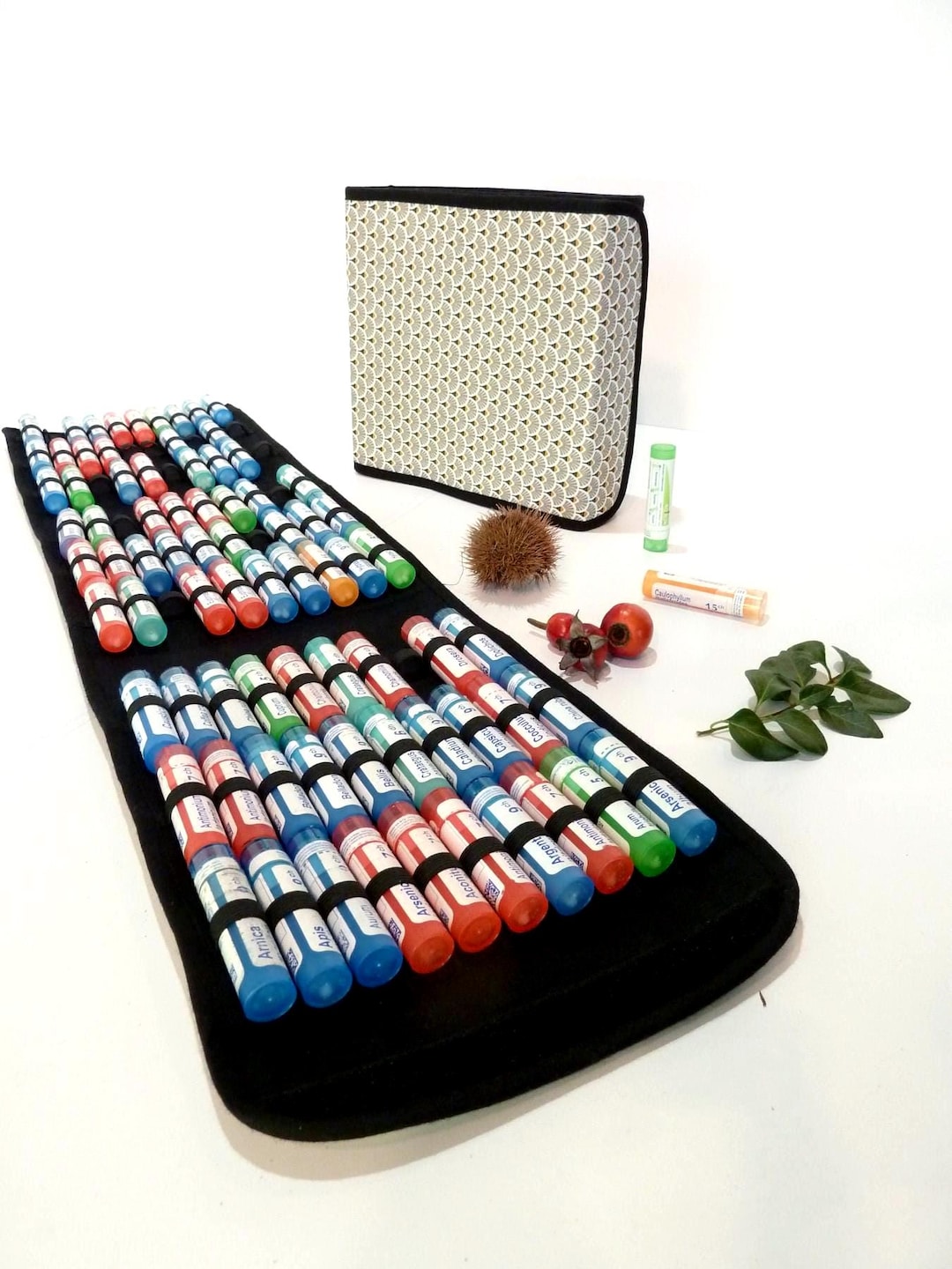 "grigio" Homeopathy Pouch. Storage for 15 to 200 Boiron Tubes. Handmade ...