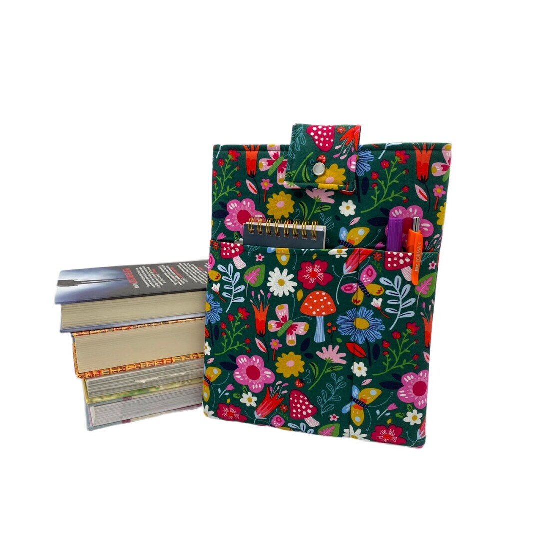 Padded Book Sleeve With Closure, Book Sleeve With Pocket, Book Cozy ...