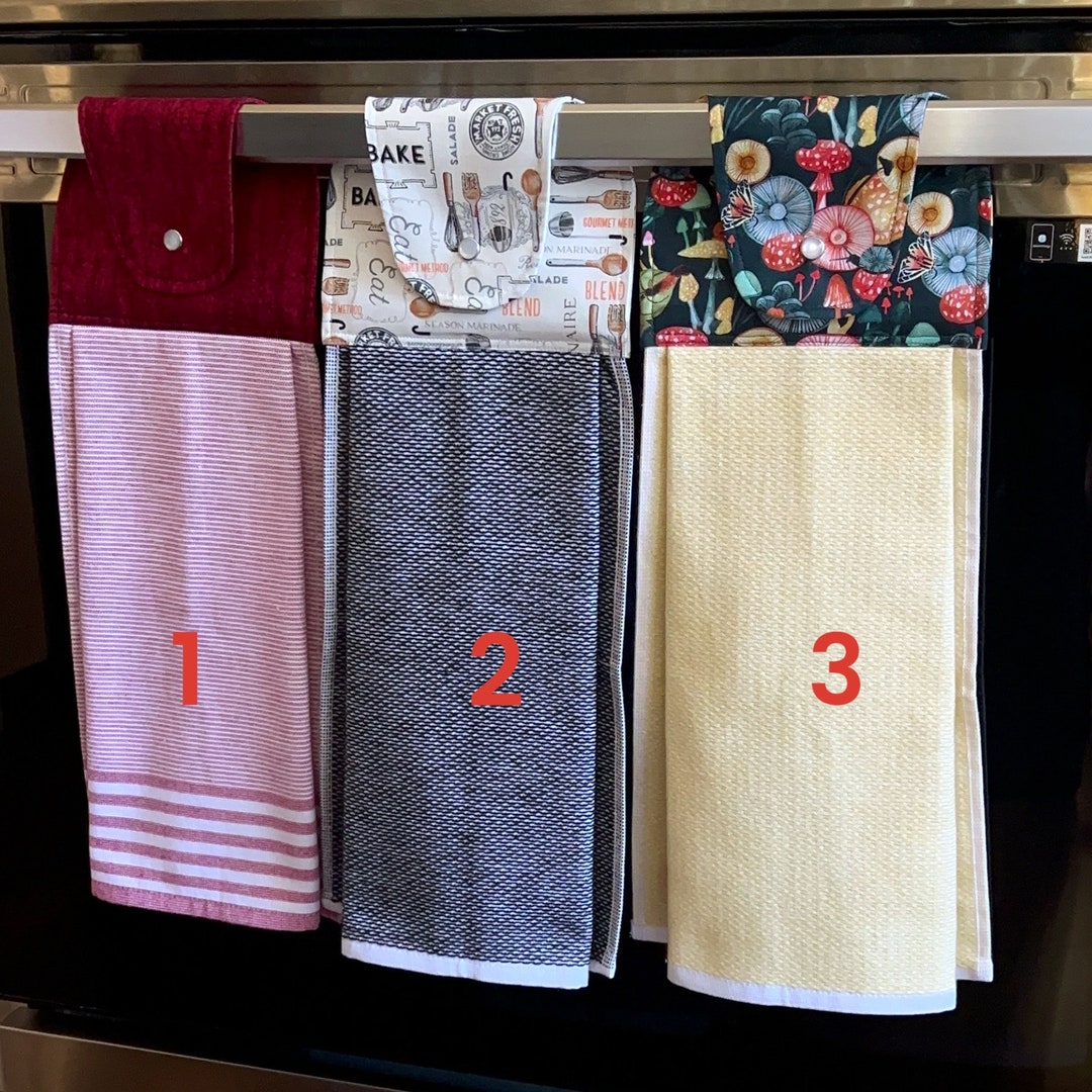 Hanging Kitchen Towel With Towel Topper, Cabinet Towel, Kitchen Hand ...