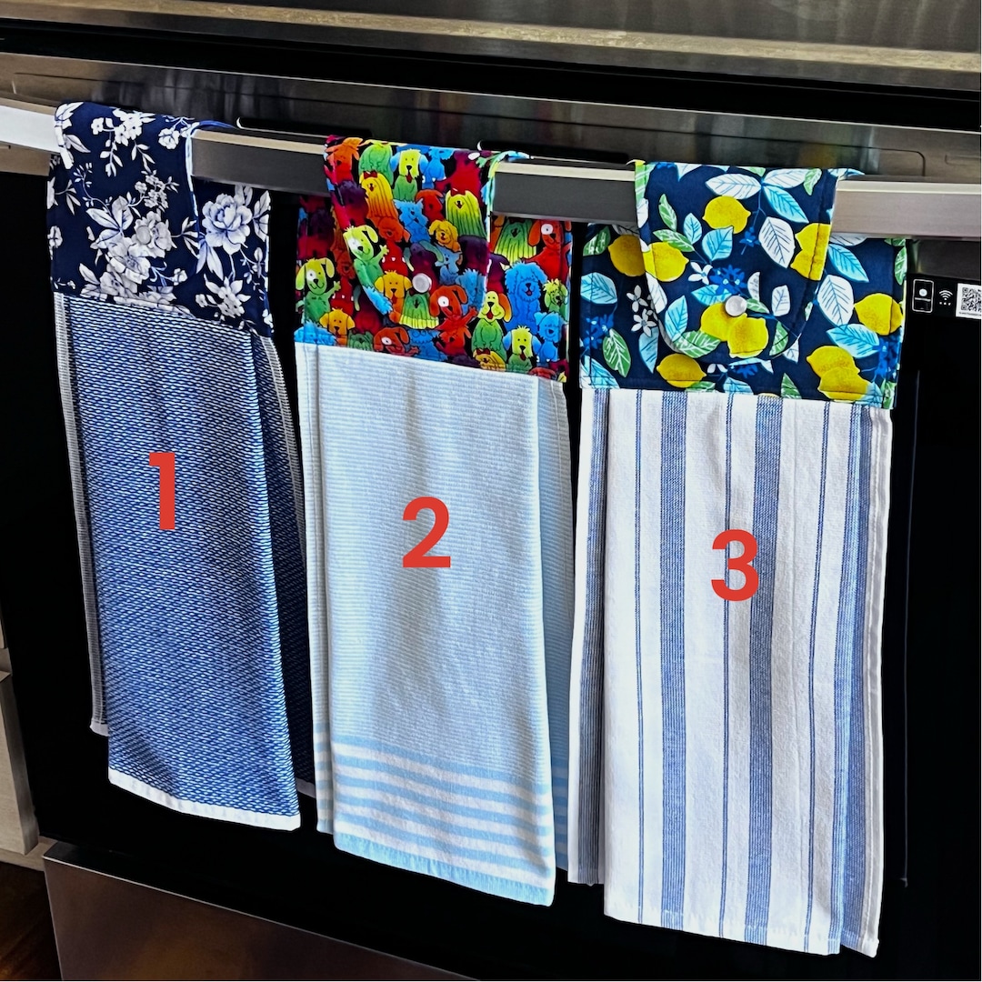 Hanging Kitchen Towel With Towel Topper, Cabinet Towel, Kitchen Hand ...