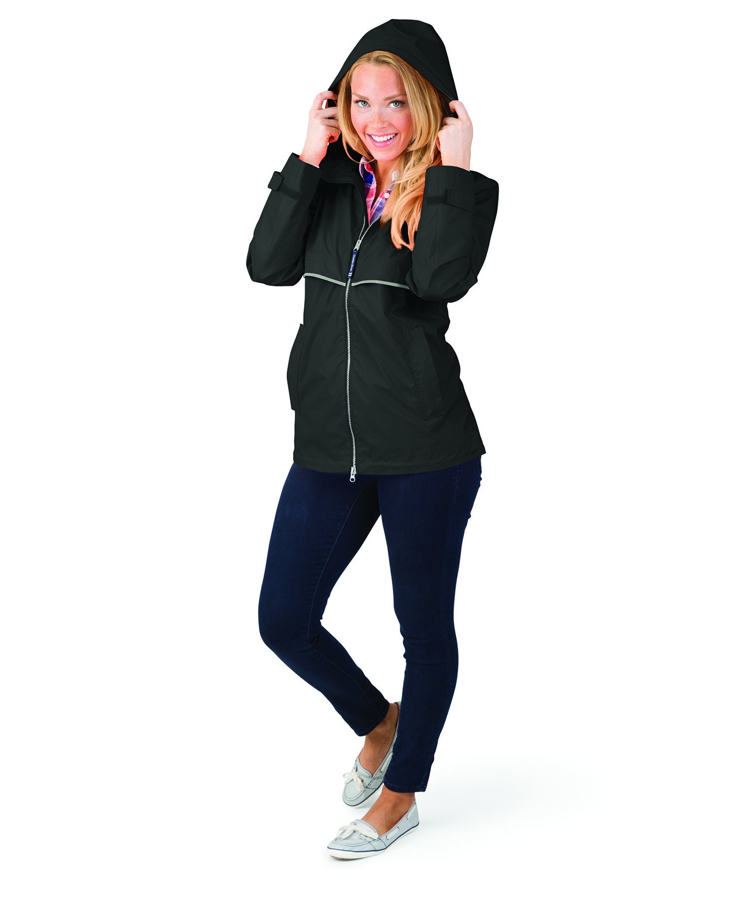 Monogrammed Charles River Rain Jacket: Windproof Personalized Coat - Etsy