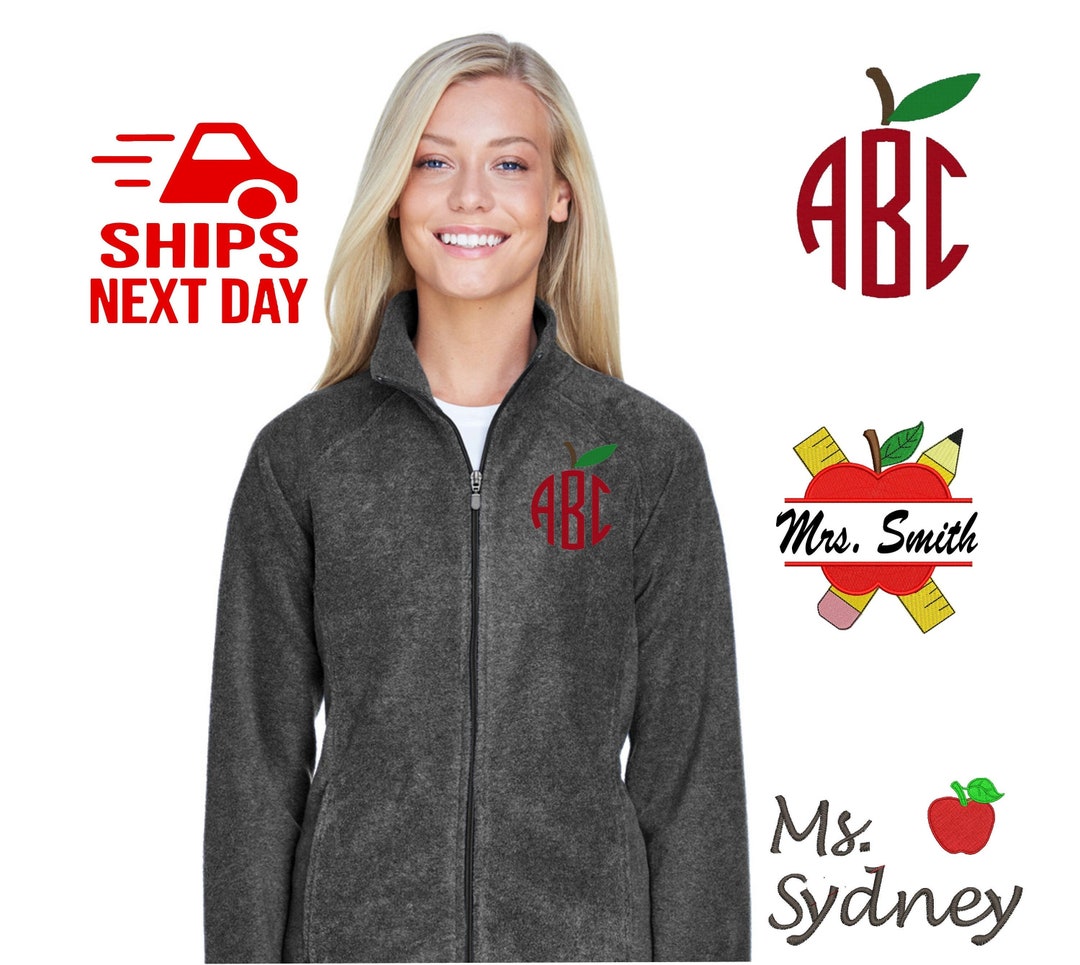 Personalized Teacher Fleece Jacket Teacher Gift Full Zip Jacket Gifts ...