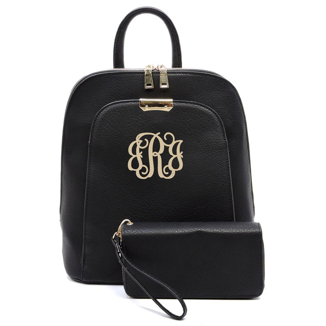 Monogrammed Fashion Backpack & Wallet Set Monogram Backpack With Wallet ...