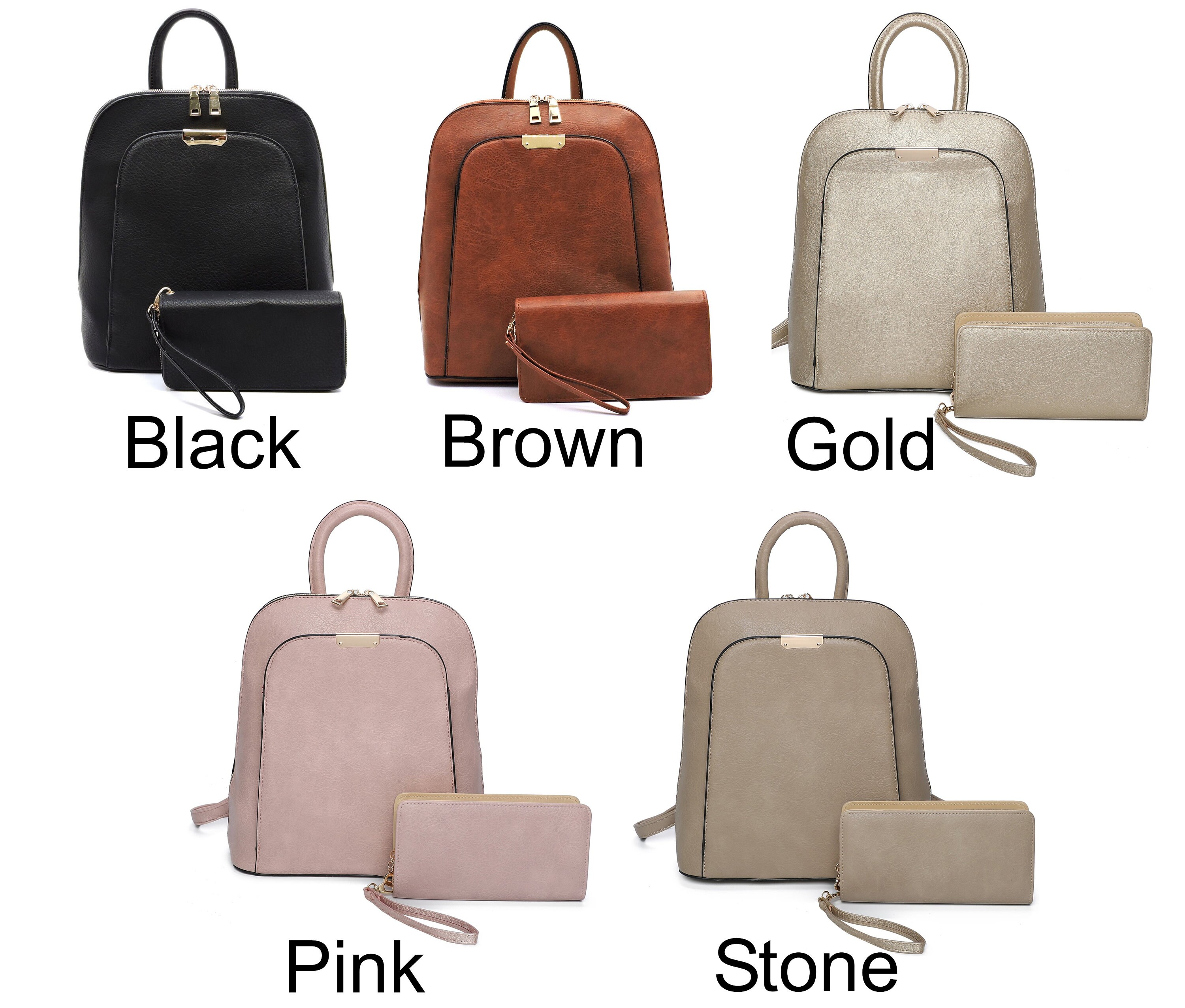 Monogrammed Fashion Backpack & Wallet Set Monogram Backpack | Etsy