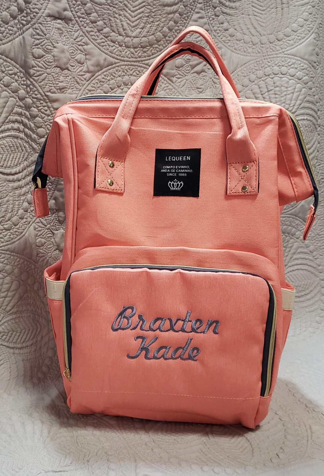 Monogrammed Diaper Bag Backpack: Waterproof Travel Nappy Bag - Etsy