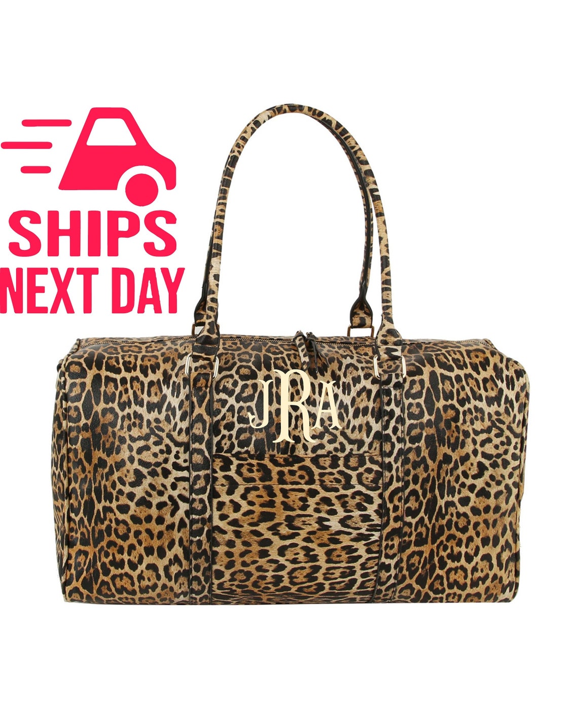 Monogrammed Leopard Duffel Bag: Cheetah Print Overnight Carry-on - Etsy