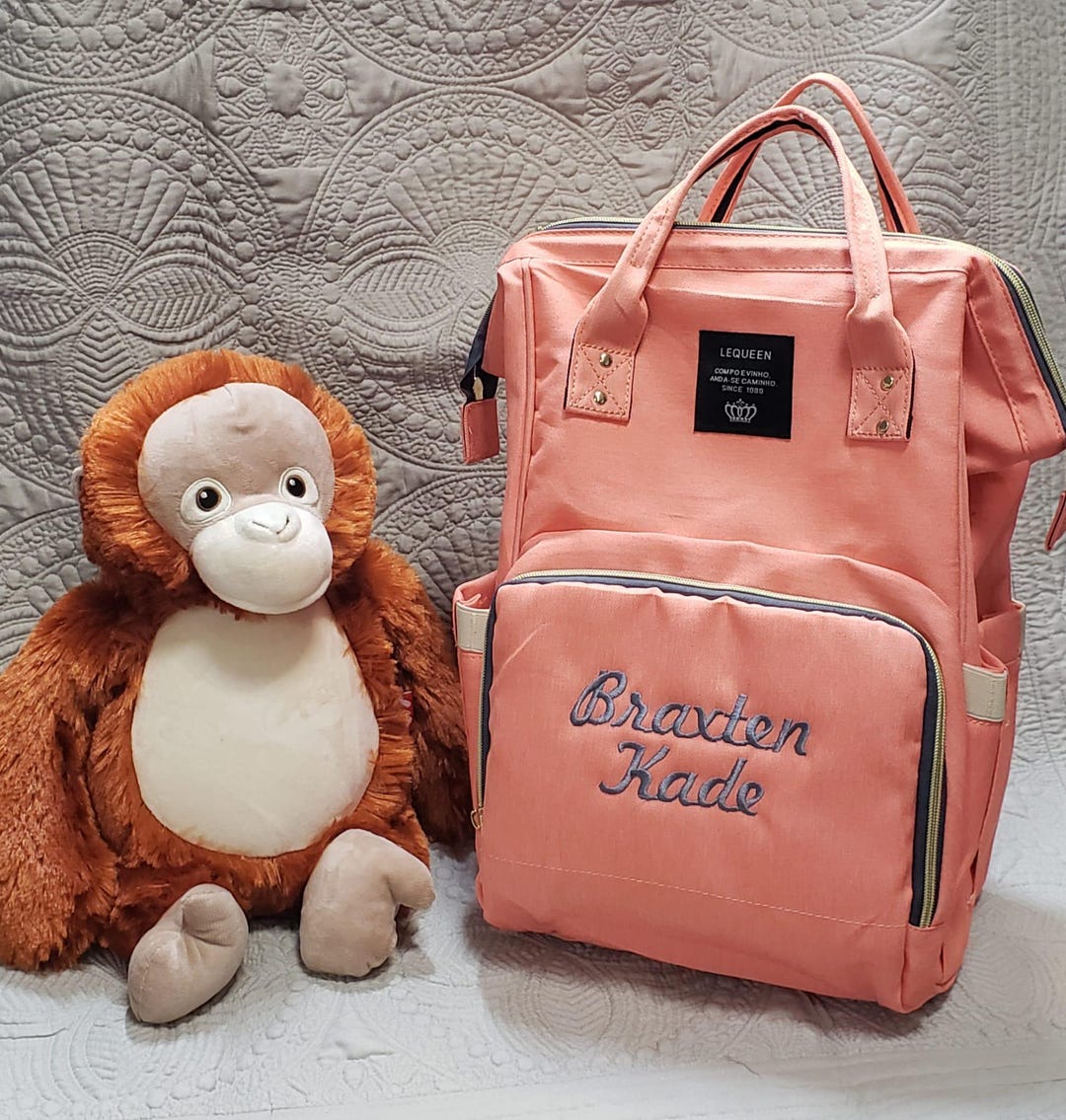Monogrammed Diaper Bag Backpack: Personalized Nappy Bag, Travel ...