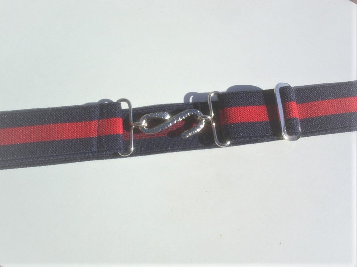 Boys Girls Elastic Snake Belt Fits 22 to 27 Waist Stripe Navy & Red - Etsy