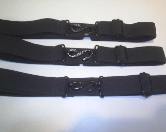 Rare All Black Snake Elastic Belts 25 Mm Wide Fits 30 to 44 Inch Waist ...