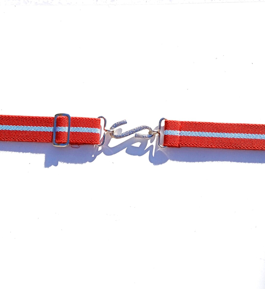 Elastic Snake Belts Burgundy and Grey Stripe Fits 30 to 42 Inch Waist ...