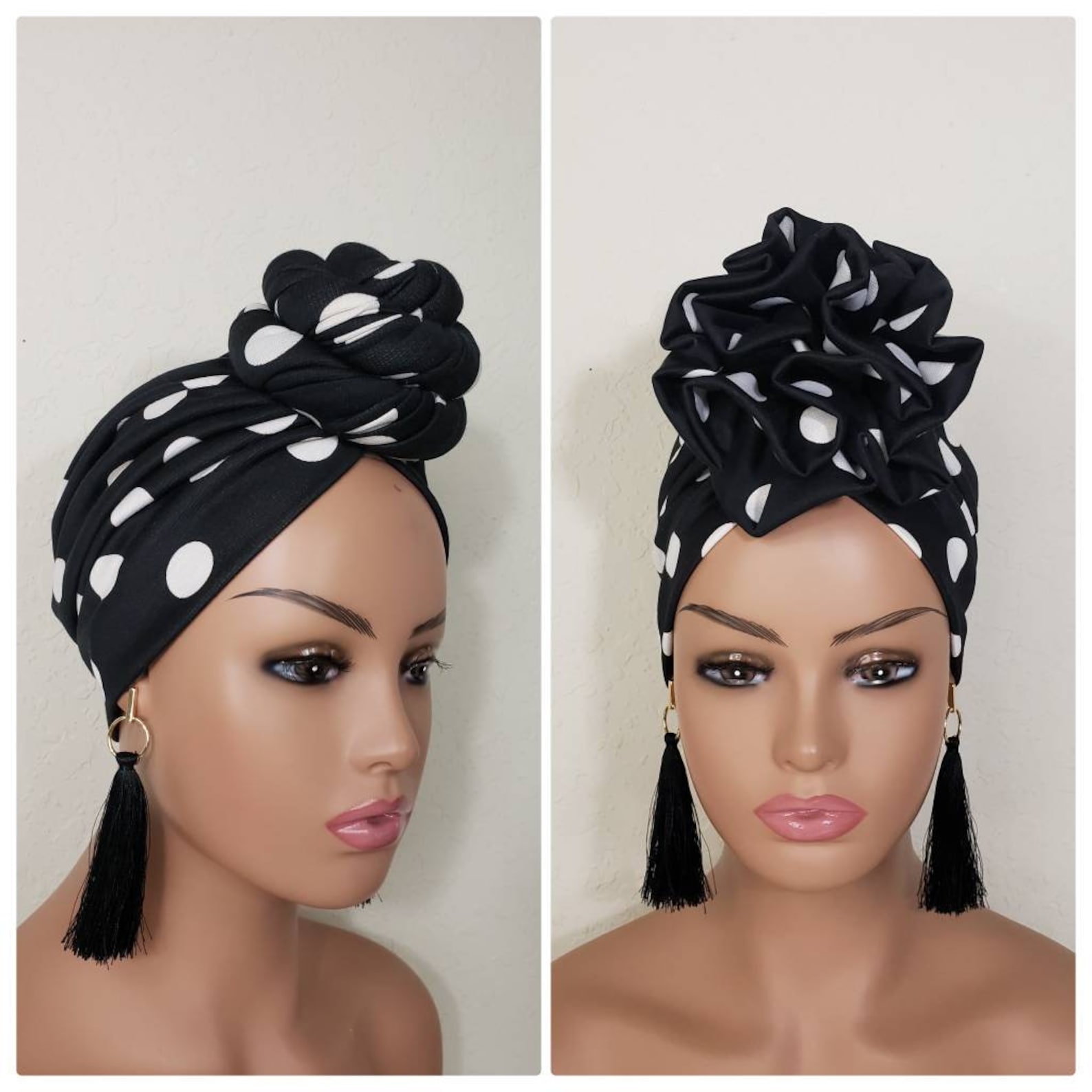 Turban Flower Turban Big Knot Turban off White Headwrap - Etsy