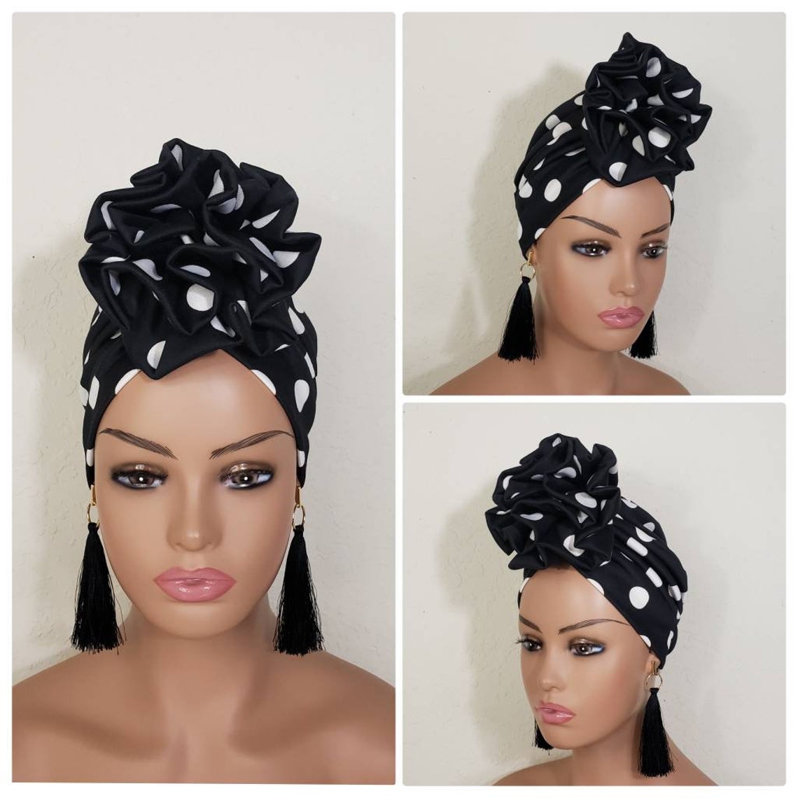 Turban Flower Turban Big Knot Turban off White Headwrap - Etsy