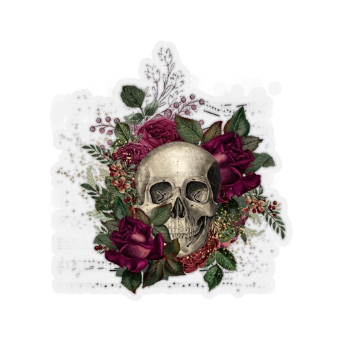 Skull and Flowers 1 Vinyl Decal - Etsy