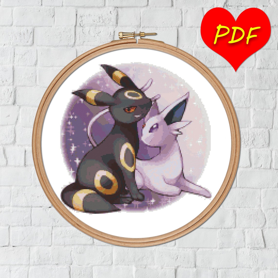 Umbreon Espeon Cross Stitch Pattern Pokemon - Etsy Finland