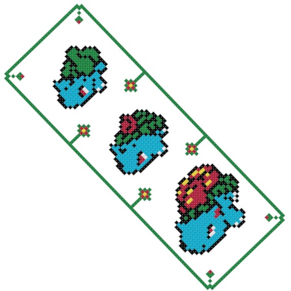 Bulbasaur Ivysaur Venusaur Bookmark Cross Stitch Pattern | Etsy