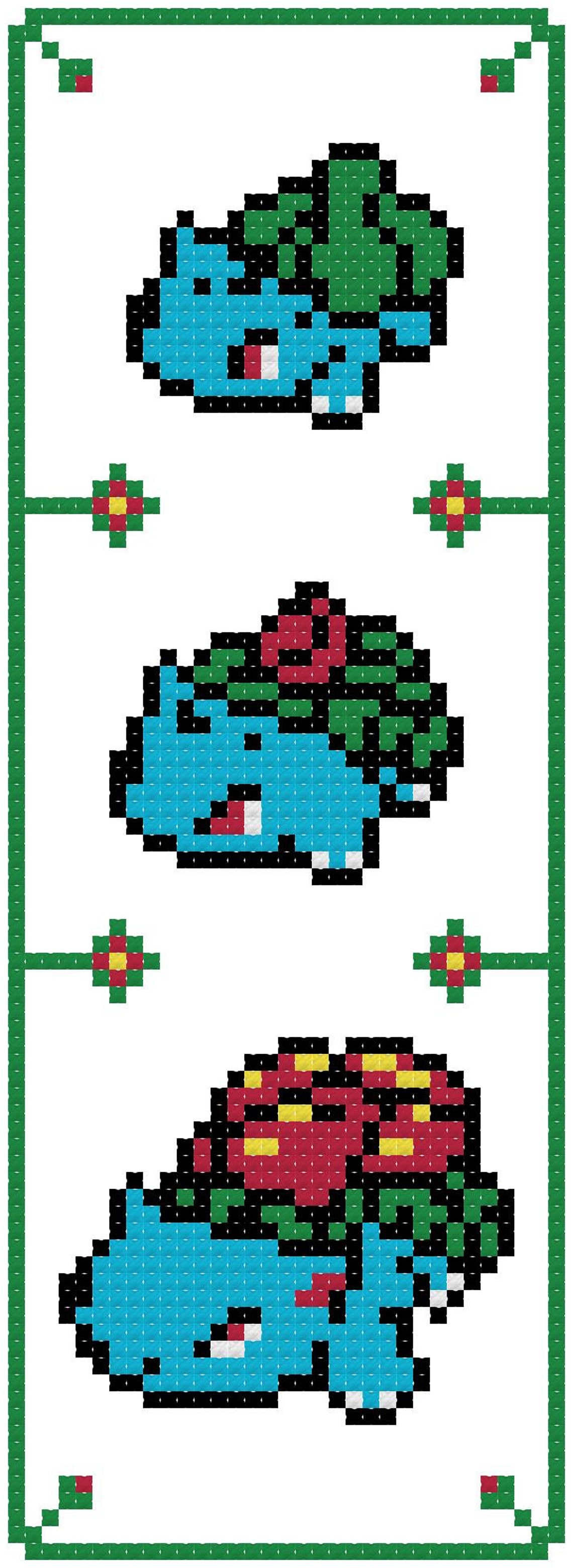 Bulbasaur Ivysaur Venusaur Bookmark Cross Stitch Pattern - Etsy
