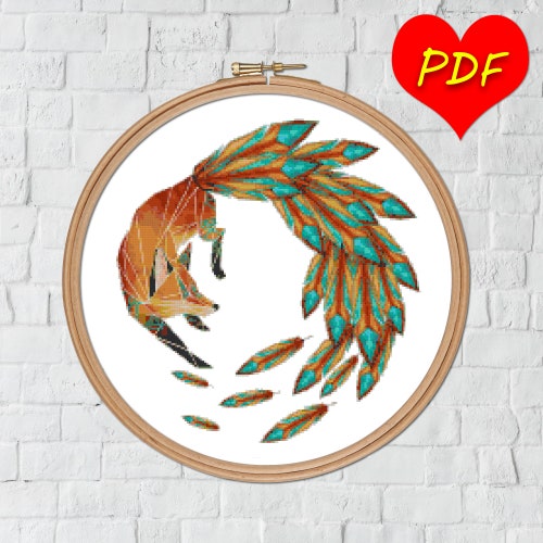 Fox Cross Stitch Pattern Cute Red Fox Counted Cross Stitch - Etsy