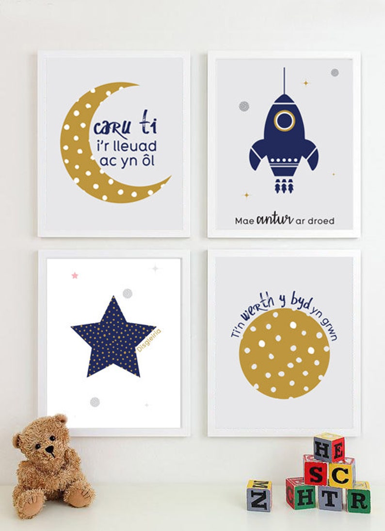 Caru Ti I'r Lleuad Ac Yn Ol Love You to the Moon and - Etsy