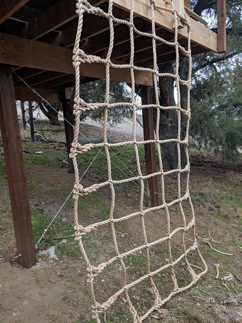 Climbing Net Handmade Kids - 1" Pro Manila Rope - 1' X 1' Squares No ...