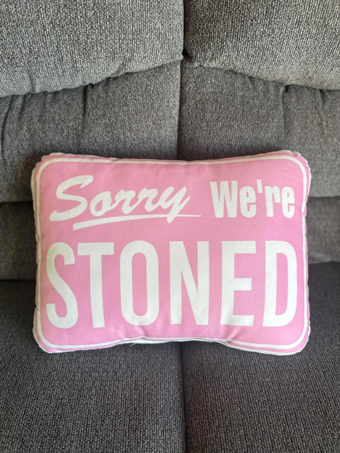 Sorry We're Stoned Pillow, Weed Pillow, Stoner Pillow, Funny Decor ...