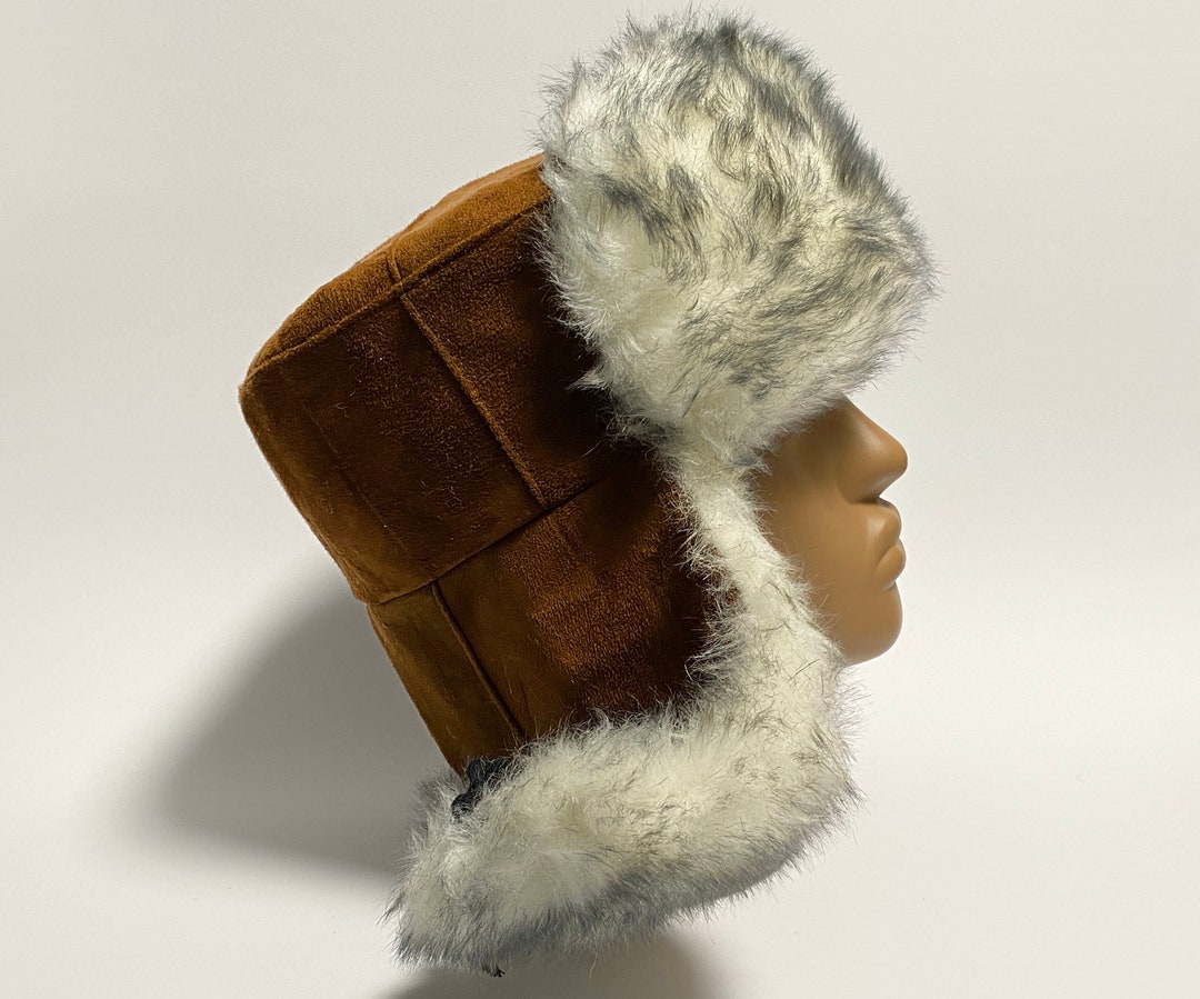 Ushanka Ear Flap Hat, Furry Hat With Ears, Winter Trapper Hat, Faux Fur ...