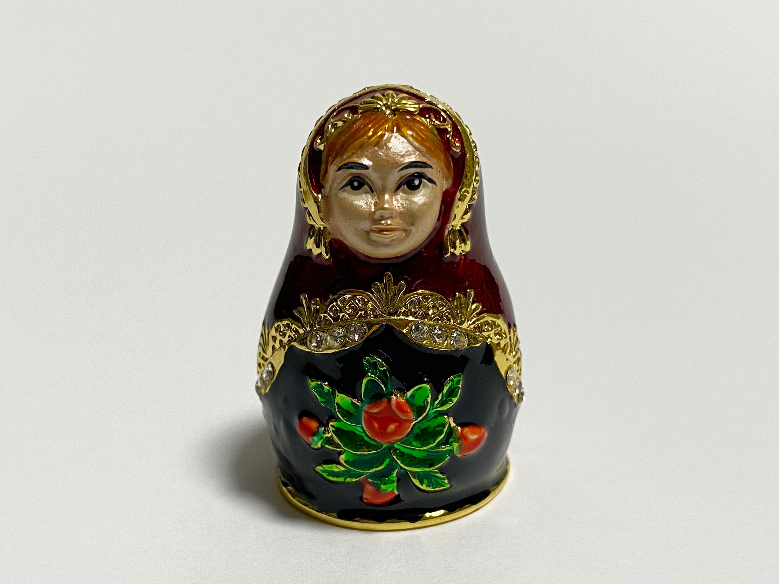 Collectible Thimble, Enameled Metal Thimble With Swarovski Crystals ...