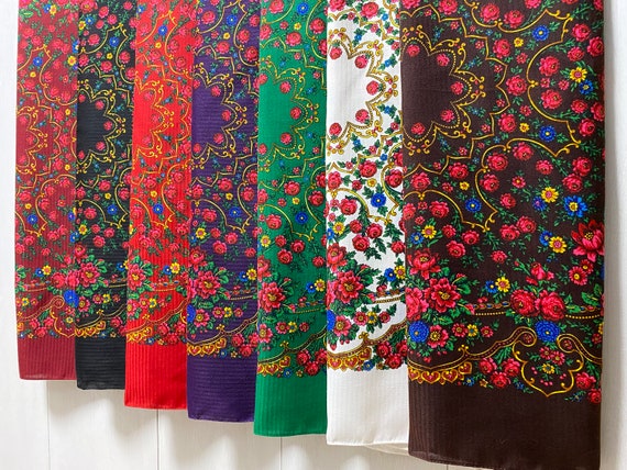 Ukrainian Kokum Scarf Babushka Piano Boho Shawl Slavic - Etsy
