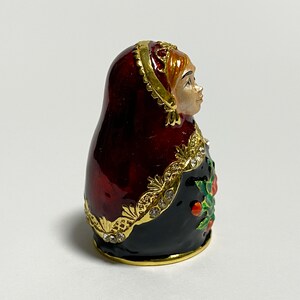 Collectible Thimble, Enameled Metal Thimble With Swarovski Crystals ...