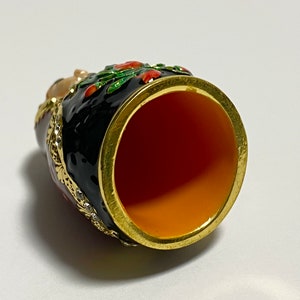 Collectible Thimble, Enameled Metal Thimble With Swarovski Crystals ...
