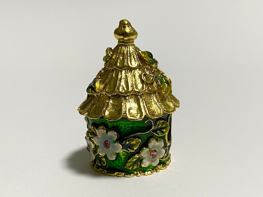 Collectible Thimble, Enameled Metal Thimble With Swarovski Crystals ...