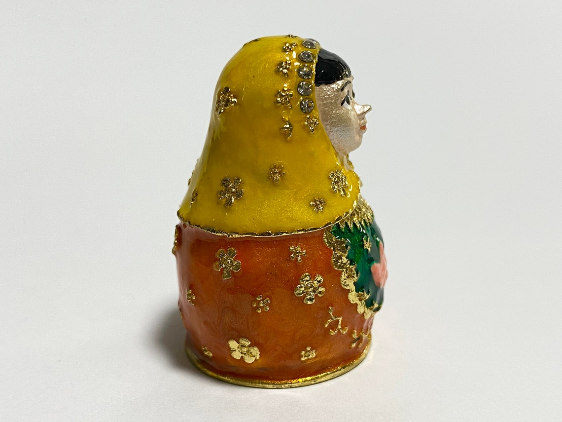 Collectible Thimble, Enameled Metal Thimble With Swarovski Crystals ...