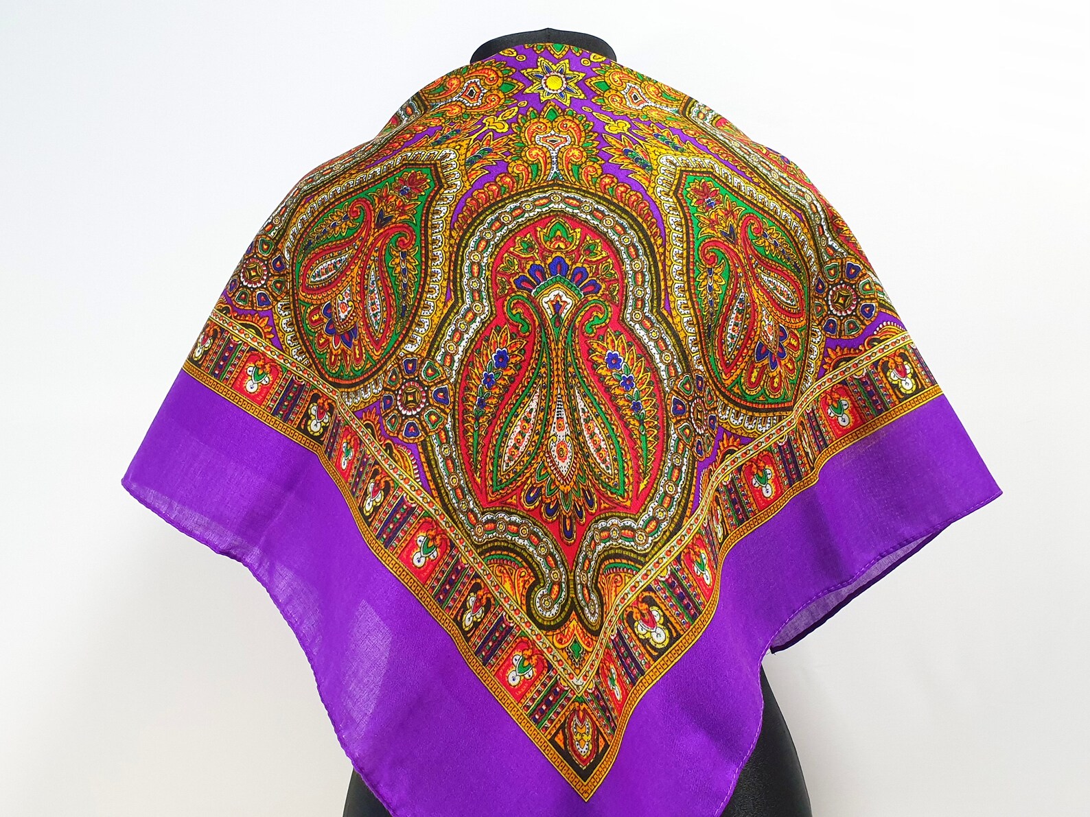 Babushka Scarf Ukrainian Shawl Slavic Headscarf Folk Floral - Etsy