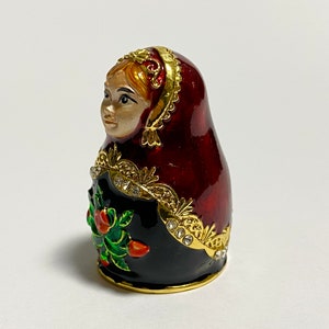 Collectible Thimble, Enameled Metal Thimble With Swarovski Crystals ...
